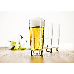 Fortessa Basics Elixir Everyday 12 Pack Set Glassware Kitchen and Barware Great for: Beer, Cocktails, Water, Juice, Iced Tea, Soft Drinks., Cooler Glass, 16 Ounce