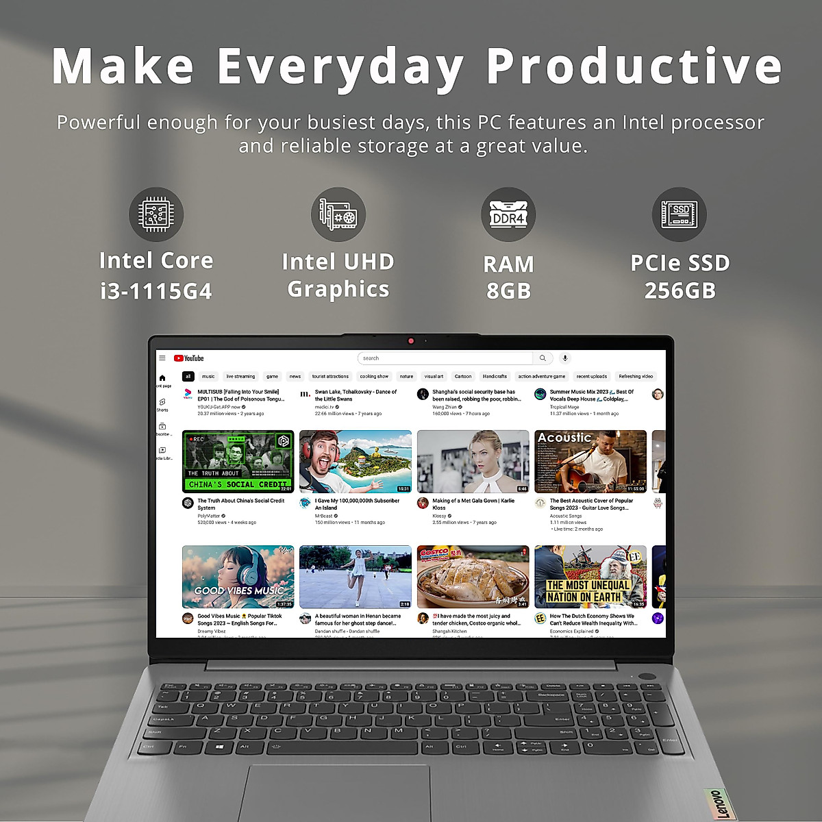 Lenovo 2022 IdeaPad 3i 15.6" FHD Business Laptop, Intel 12th Gen i3-1215U, 24GB RAM, 1TB PCIe SSD, Backlit Keyboard, Intel UHD Graphics, 720P HD Webcam, HDMI, Blue, Win 11, 32GB Snowbell USB Card