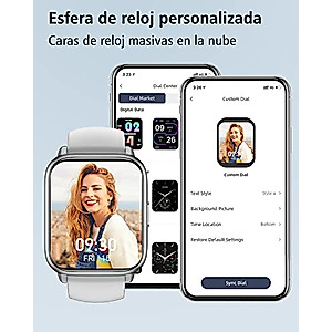 RUIMEN Smart Watch Answer/Make Calls Fitness Watch with Spare Strap Reloj Inteligente 1.7”Full Touch Smartwatchs for Women Men Heart Rate/Sleep Monitor Watch 100+ Sports IP68 Waterproof(Gray)