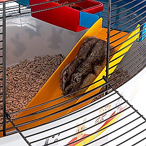 Ferplast Hamster Cage Mouse Cage Small Animal Cage CIRCUS FUN sturdy plastic and metal, coloured stickers and accessories included, 49,5 x 34 x 42,5 cm