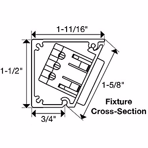 Task APT Angled Power Strip 18 inch Left, 3 Receptacles, White