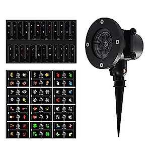 LINNNZI Projector Lights, Colorful LED Christmas Snowflake Projectors with 12 Slides, Waterproof Indoor Outdoor Night Lights for Christmas Theme Party Holiday Garden Landscape Decorations