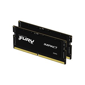 Kingston FURY Impact 64GB 4800MT/s DDR5 CL38 SODIMM XMP Ready Laptop Memory (Kit of 2) KF548S38IBK2-64