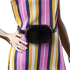 Barbie Fashionistas Doll #135 with Natural Curly Hair and Vitiligo Wearing Striped Dress and Accessories