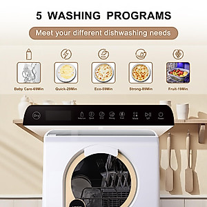 LINGXI Counter Top Dishwasher ，Countertop Dishwasher with Water Tank. Portable Dishwasher With Dryer，Baby Care，360° Spray， Dishwasher For Apartments，Rvs.