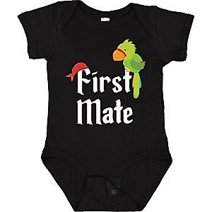 inktastic First Mate Pirate with Parrot and Bandanna Baby Bodysuit 6 Months 0040 Black 2c4bf