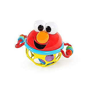 Bright Starts Sesame Street Jingle & Shake Elmo BPA-free Easy Grasp Baby Rattle, Ages 3-12 Months