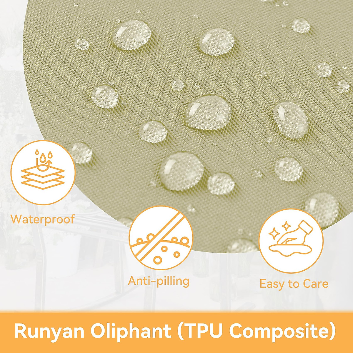 ROFIELTY Outdoor Chair Cushions 19x19x3 Inch Waterproof Patio Chair Cushion with Removable Cover and Ties Comfortable Outdoor Seat Cushions for Patio Furniture Set of 2 (Cream, 19x19)