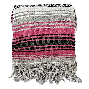 Canyon Creek Authentic Mexican Yoga Falsa Blanket (Pink)