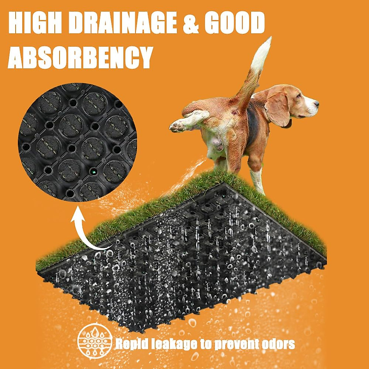 Qingbei Rina Artificial Grass Turf Tiles Interlocking for Dogs Potty,(12"x12"-9 Pack) Outdoor Fake Grass Mat Squares for Balcony,Self-draining Flooring