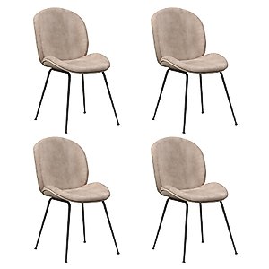 Giantex Dining Chairs Set of 4, Velvet Kitchen Chair Set with Metal Base, Max Load 330 Lbs, Armless Dining Side Chair with Padded Seat, Upholstered Modern Accent Dining Room Chairs