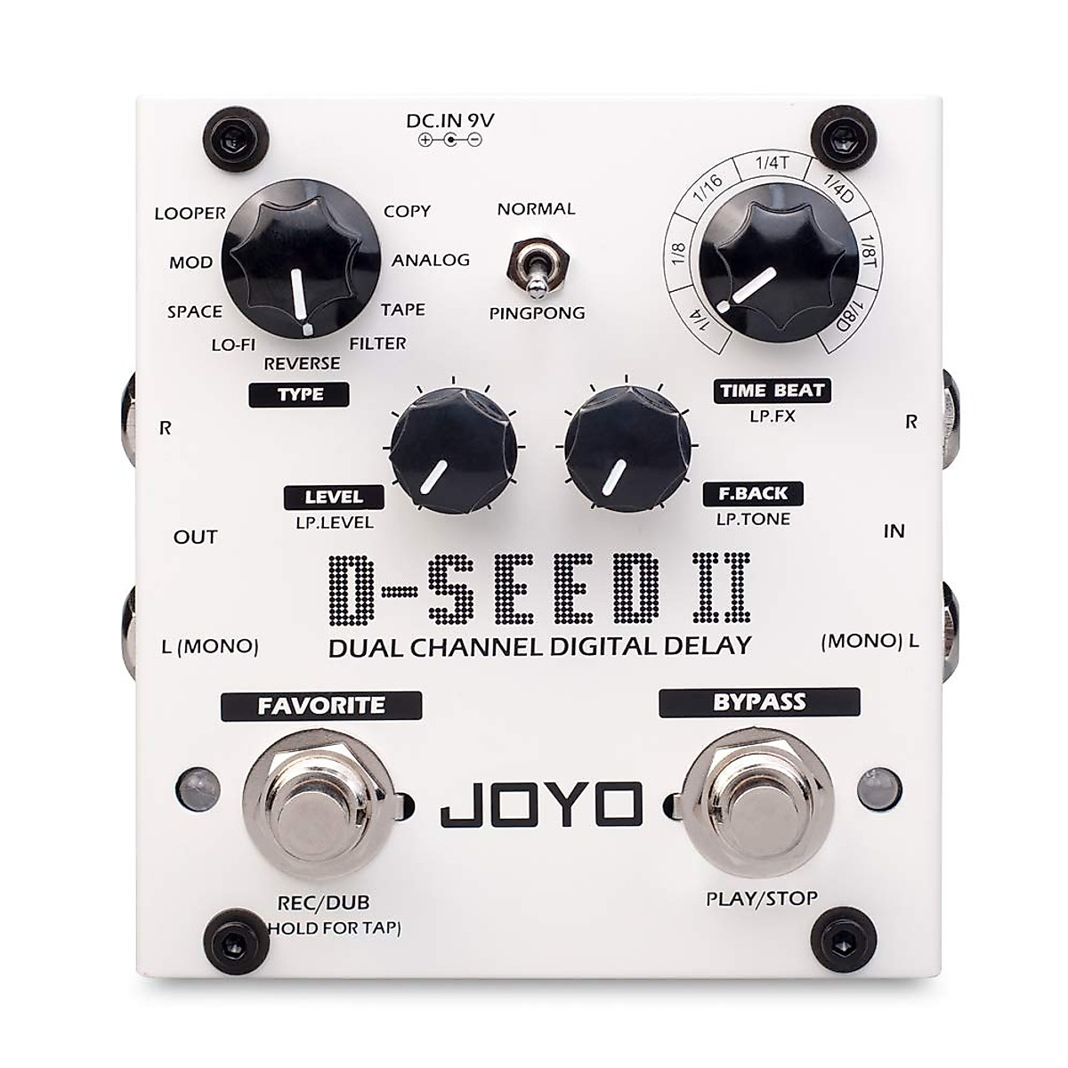JOYO D-SEED-II Multi Stereo Delay Pedal Bundle with JP-06 Noise Blocker Pedal Power Supply