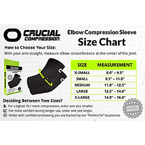 Elbow Brace Compression Sleeve (1 Pair) - Instant Arm Support Elbow Sleeves for Tendonitis, Arthritis, Bursitis, Golfers & Tennis Elbow Brace, Treatment, Workouts, Weightlifting, Pain Relief, Recovery