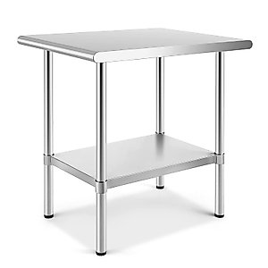 Land Guard Stainless Steel Prep Table - Commercial Work Table with Adjustable Undershelf, Scratch Resistent and Easy to Install Metal Table for Restaurant, Hotel, Home, Garage…