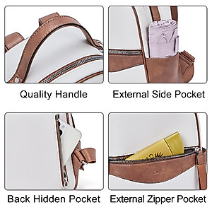 CLUCI Mini Backpack Purse for Women Fashion Leather Small Backpacks Ladies Shoulder Backpack Convertible Handbags Beige with Brwon