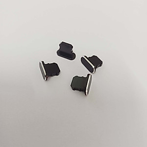 Medsuo 4pcs Black Anti Dust Plugs Protects Charging Dust Cover Compatible with iPhone 11, 12, Pro, Max/X/XS/XR, 7, 8 Plus, iPad Mini/Air