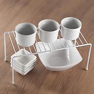 Ybm Home Wire Cabinet Helper Shelf Organizer, White 2554 (1, 12 in. L x 10 in. W x 5 in. H)