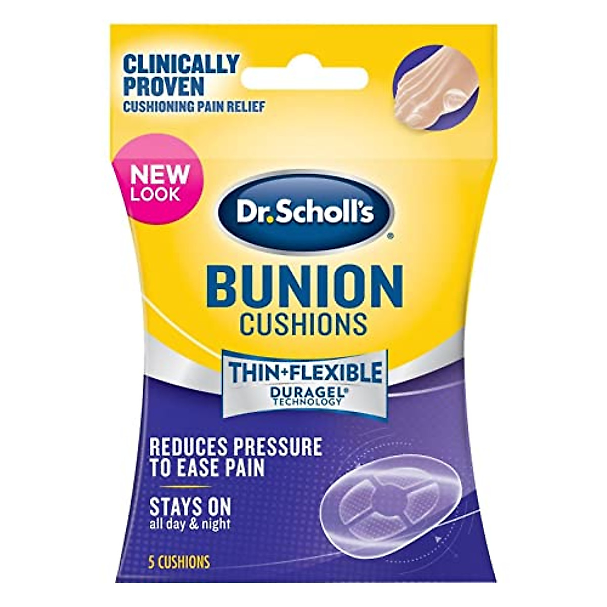 Dr. Scholls Bunion Cushions Duragel 5 Count (Pack of 3)