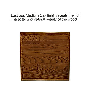 Leick Home 9041-MED One Drawer Square Side Table with Shelf, Medium Oak