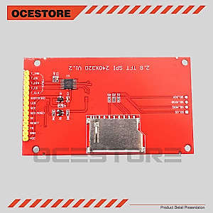 OCESTORE ILI9341 2.8" SPI TFT LCD Display Touch Panel 240X320 Module with PCB 5V/3.3V STM32 with Touch