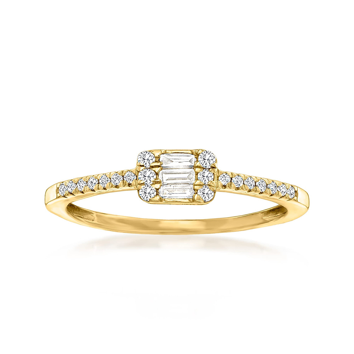 Canaria 0.20 ct. t.w. Diamond Cluster Ring in 10kt Yellow Gold. Size 8