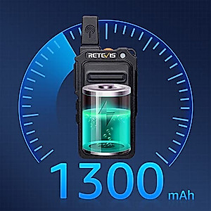 Retevis RT19 Walkie Talkies for Adults,Walkie Talkie with Earpiece and Mic Set,Metal Clip,1300mAh,USB Charger,Hands Free Two Way Radios for Warehouse Clinic Restaurant Easter Baskets for Kids (4 Pack)