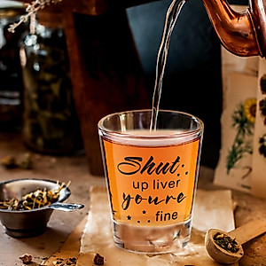 Kolewo4ever 24 Pieces Funny Friends Shot Glasses Funny Friends Shot Glasses Clear Shot Glass Cups with Heavy Base for Adult Small Glass Shot Cups 1.75 oz Shot Glass for Best Friends (Style-1)