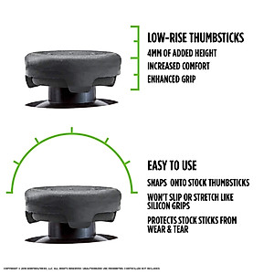 KontrolFreek Alpha for Xbox One Controller | Performance Thumbsticks | 2 Low-Rise Concave | Green (Black)