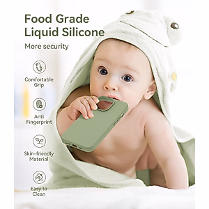 AOTESIER Compatible with iPhone 13 Pro Phone Case, [Military Shockproof Protection] Liquid Silicone Case with [Soft Anti-Scratch Microfiber Lining] Camera & Screen Protection 6.1 inch, Tea Green