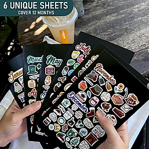 SpiceThingsUp Adult Holiday Seasonal Stickers – Over 200 pcs Planner Stickers for Whole Year – Fun and Motivational Calendar Stickers for Adults Planner, Journal Stickers, Scrapbooking Stickers