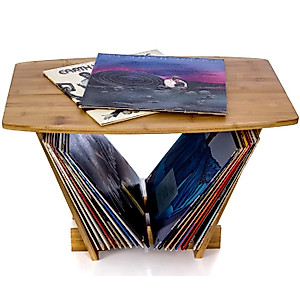 Vinyl Records Holder Turntable Stand - Record Player Display and Lp Album Storage Rack Organizer. Space Saving Solution for Your Collection