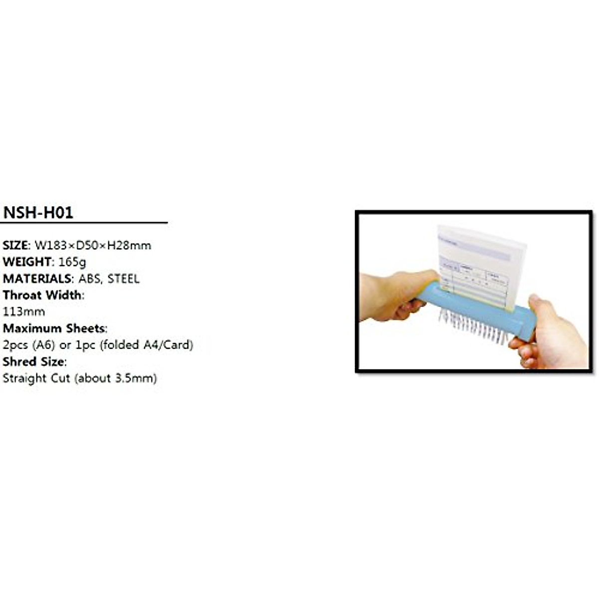 Portable Hand-Operated Paper Shredder, Manual Turn