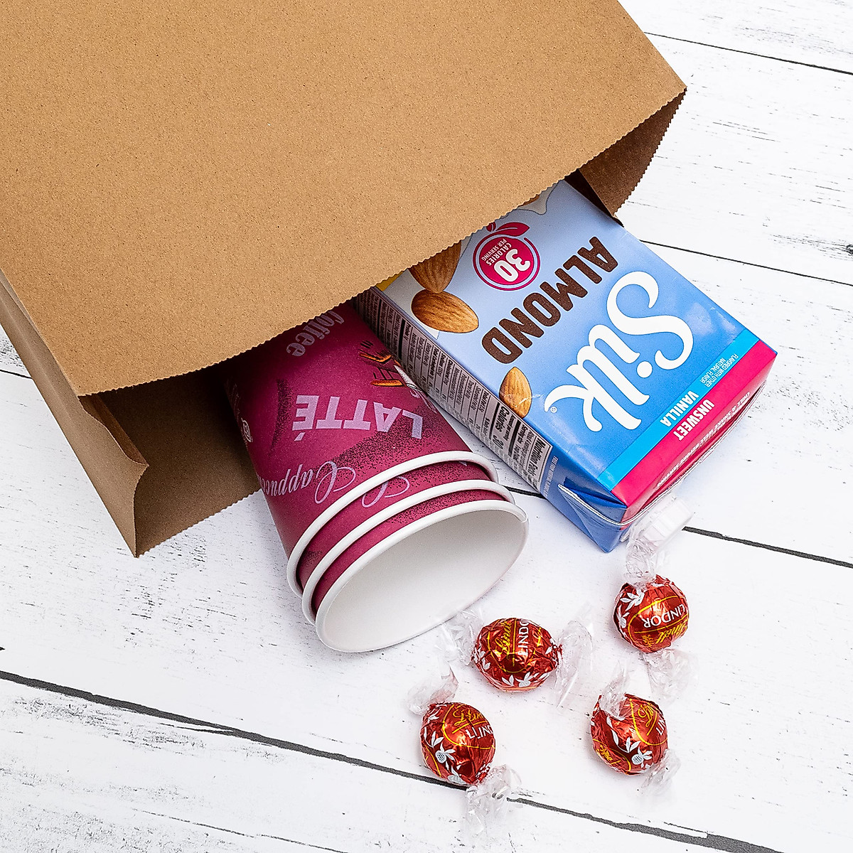 Prime Line Packaging Brown Paper Lunch Bags, Paper Sack for Grocery, Shopping, Delivery, Goodie, Take Out, Bakery, Bulk, 1/8 BBL, 10x6x14 100 Pack