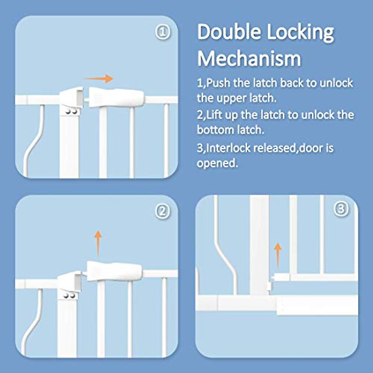 Extra Tall Wide Baby Gate Walk Through, Stand 38" Tall, 57.4-62.2 Inch Pressure Mounted No Drill Dog/Puppy/Pet Long Large Gates - Safety gate for The House doorways and stairways