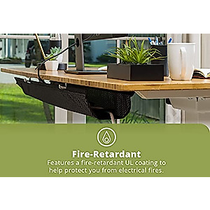 Uprite Ergo Mesh Cable Manager, Ergonomic Cord Organizer for Height Adjustable Desks (Gray)