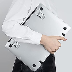 Portable Keyboard Stand for Desk, Adjustable 3 Angle Keyboard and Laptop Riser, 2PCS Invisible Mini Laptop Stand, Zinc Alloy Build for MacBook Air/Pro, Lenovo, HP, 10-17"Inches Laptops(Silver)