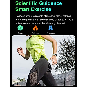 Wooull Smart Watch for Android iOS Phones Compatible with iPhone Samsung for Men Women Kids, 1.75'' Full Touchscreen Fitness Tracker Bluetooth Smartwatch with Call/SMS/Heart Rate/Pedometer (Black)