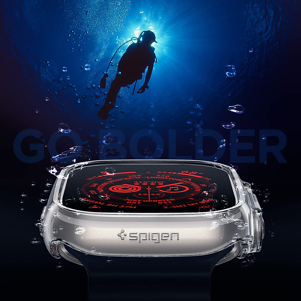 Spigen Thin Fit Designed for Apple Watch Ultra 2/1 Case 49mm Lightweight Hard PC Cover - Crystal Clear