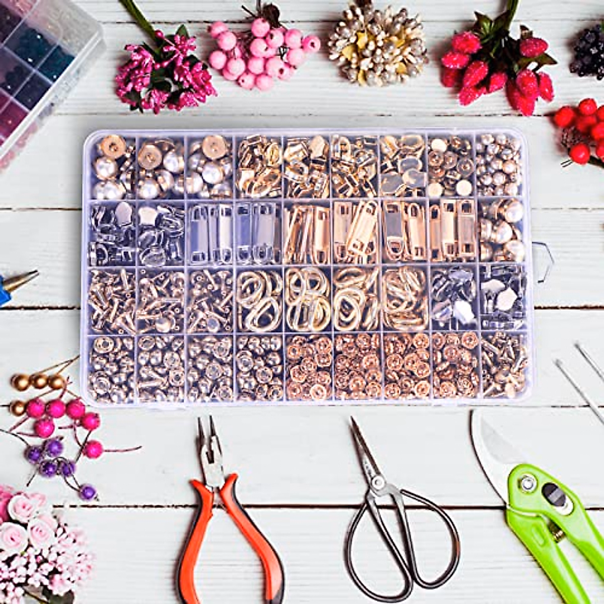 FYY (2 Pack Plastic Organizer Box 36 Grids, Clear Plastic Organizer Box Storage, Jewelry Craft Storage Container, Bead Box, Fishing Tackles Box, Jewelry Box, Embroidery DIY Art Craft Accessory