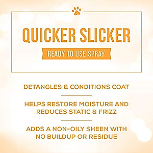 Nature's Specialties Quicker Slicker Ready to Use Detangling and Conditioning Spray, Natural Choice for Professional Groomers, Helps Restore Moisture, Made in USA, 16 oz