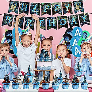 Avatar 2 Birthday Party Decorations, Movie Themed Party Supplies Include Happy Birthday Banners, Cake Topper, Cupcake Toppers, Balloons for Boys and Girls Movie Fans Party Decorations Supplies