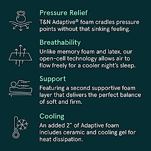 Tuft & Needle 2022 Mint Medium Firm Cal King Size Adaptive Foam Mattress in a Box, Cooling Pressure Relief, Supportive, 100 Night Trial, Fiberglass Free, CertiPUR-US, 10-Year Limited Warranty