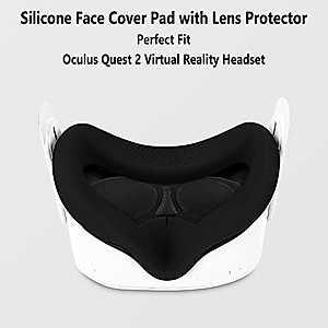 Geiomoo 4 in 1 Set Silicone Cover Compatible with Oculus Quest 2, Protective VR Shell (Black)