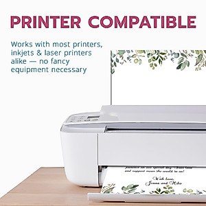 Leaf Border Stationery Writing Paper 100 Sheets, Greenery Letterhead Paper 8.5 x 11 Inches, Elegant Writing Paper, Pretty Stationary Paper, Decorative Printer Paper