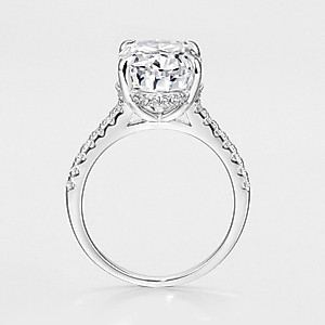 Michooyel Oval Cut 4ct Engagement Ring Sterling Silver Cubic Zirconia Rhodium Plated Solitaire Women‘s Ring Wedding Ring Promise Ring Wedding Band