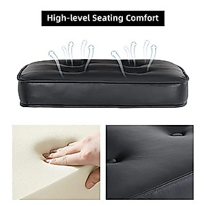 anjsindra Computer Chair Home Office Desk Chairs with Armrests Ergonomic Mid Back Adjustable Height PU Leather Swivel Rolling Task Chair,Black