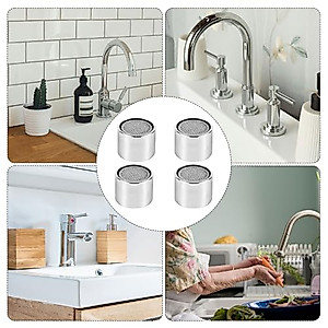 10pcs Faucet Aerators with 10pcs Gaskets, 55/64in Brass Shell Sink Aerator Replacement Female Thread Faucet Filter Parts for Bathroom Kitchen