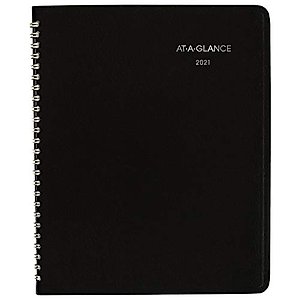 2021 Monthly Planner by AT-A-GLANCE, 7" x 8-3/4", Medium, DayMinder, Black (G4000021)