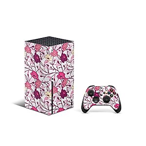 ZOOMHITSKINS Compatible with X1 Series X, Pink Flowers White Elegant Vintage Cute, Durable, Bubble-Free, Made in USA