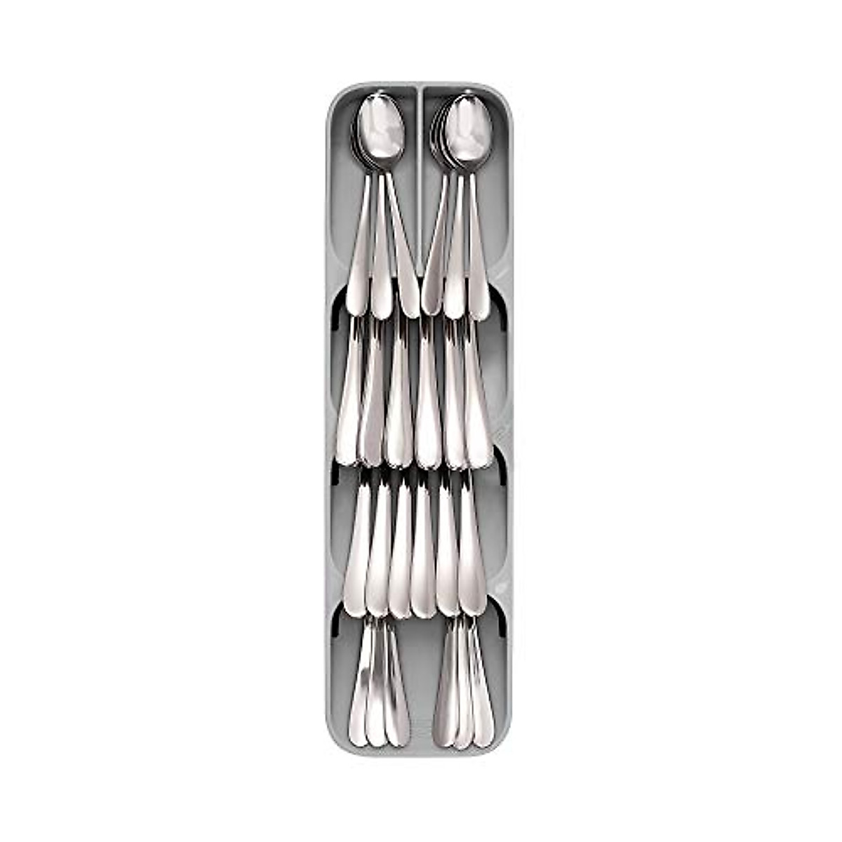 Joseph Joseph 85119 DrawerStore Kitchen Drawer Organizer Tray for Cutlery Silverware, Gray & Command Large Replacement Strips, Re-Hang Indoor Hooks (GP023-20NA)